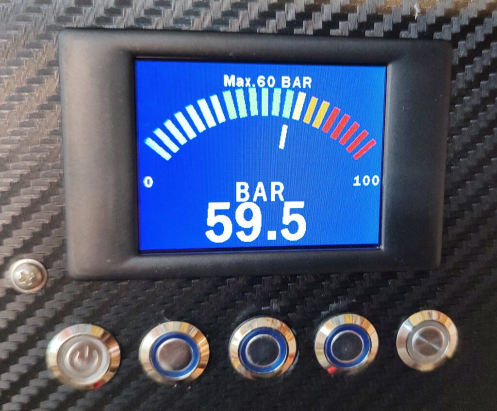 Digital Manometer 0-100 Bar with pressure switch and alarm output at 68 ...